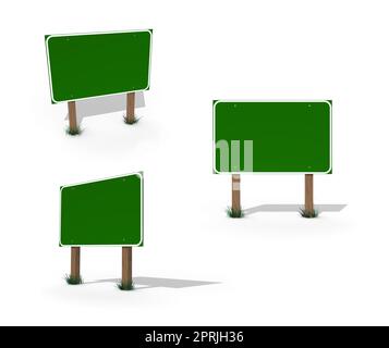 Different blank road signs on white background, collage design Stock ...