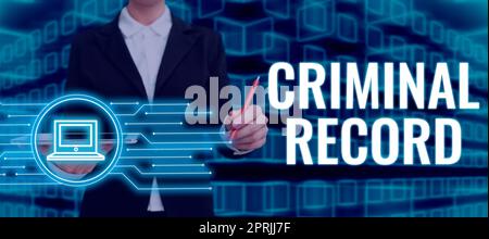 Text caption presenting Criminal Recordprofile of a person criminal ...
