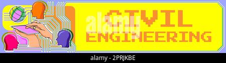 Hand writing sign Civil EngineeringPlanning Design Building of roads ...