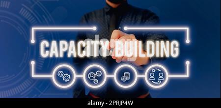 Text caption presenting Capacity BuildingStrengthen the abilities of ...