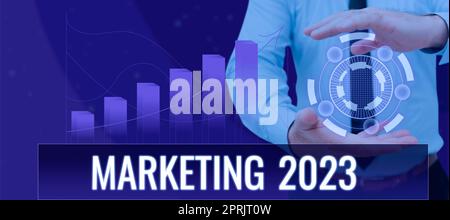 Handwriting text Marketing 2023, Business overview Commercial trends ...