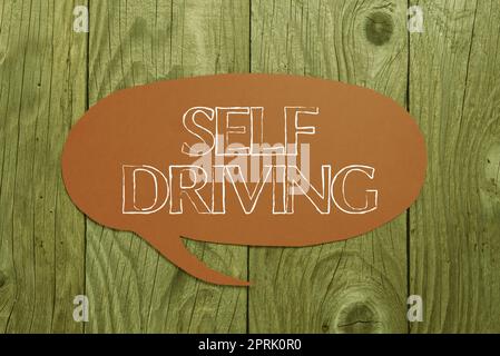 Text caption presenting Self Driving, Word Written on Autonomous ...