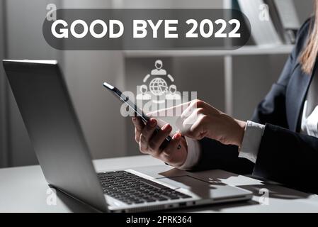 Conceptual caption Goodbye 2023, Business overview Merry Christmas ...