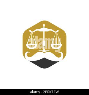 mustache with balance law logo symbol icon vector graphic design ...