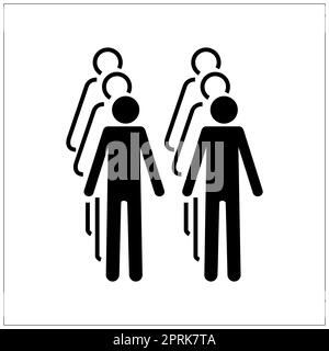 ISO 7001 line up or queue in threes sign Stock Photo - Alamy