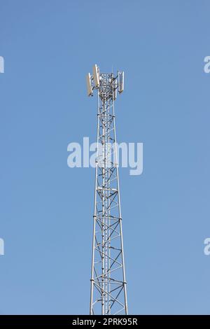 Communication transmitter tower with lots of antennas Stock Photo - Alamy