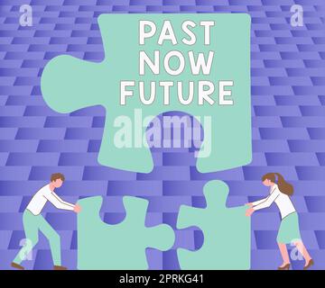 Sign displaying Past Now Future, Word for Last time Present Following ...