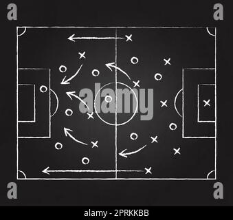 Dark board background with football tactics - Vector illustration Stock ...