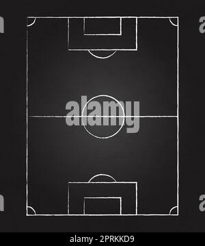 Blackboard background with painted official football markings - Vector ...