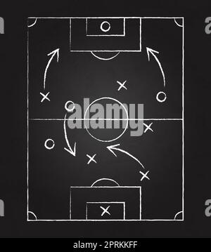 Dark board background with football tactics - Vector illustration Stock ...