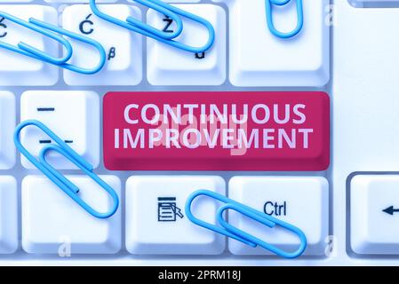 Inspiration showing sign Continuous Improvement, Word Written on making ...