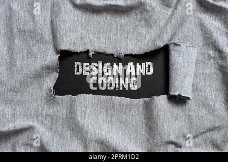 Handwriting text writing Coding. Concept meaning assigning code to ...