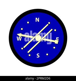 Typical early aircraft round dial compass on a white background Stock ...