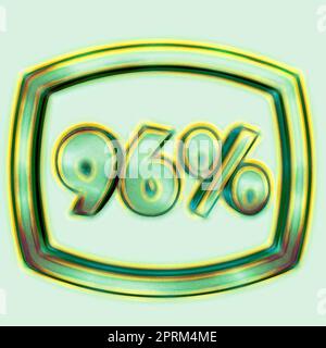 96%, 96 percent as a 3D illustration, 3D rendering Stock Photo - Alamy