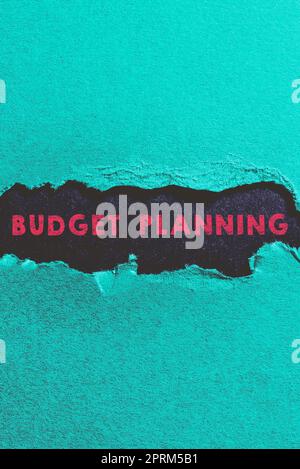Sign displaying Budget Planning, Business showcase purchasing process ...