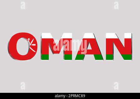 3D Flag of Oman on a text background Stock Photo - Alamy