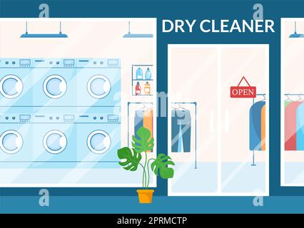 Dry Cleaning Store Service with Washing Machines, Dryers and Laundry ...