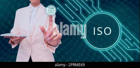 Writing displaying text Iso, Conceptual photo international ...