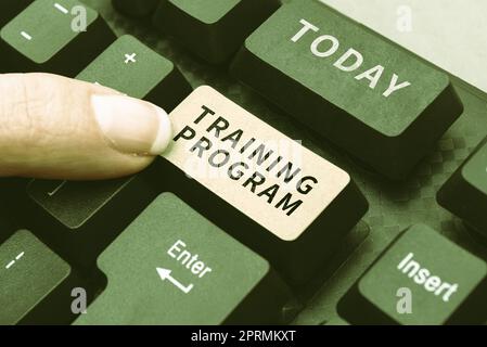 Sign displaying Training Program, Business concept a list of things to ...