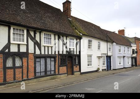 Timber framed housing in Coggeshall village, Essex, England Stock Photo ...