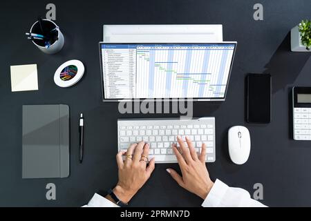 Digital Gantt Project Control Software Stock Photo - Alamy