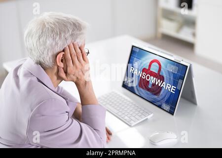 Ransomware Cyber Attack Showing Personal Files Encrypted Stock Photo ...