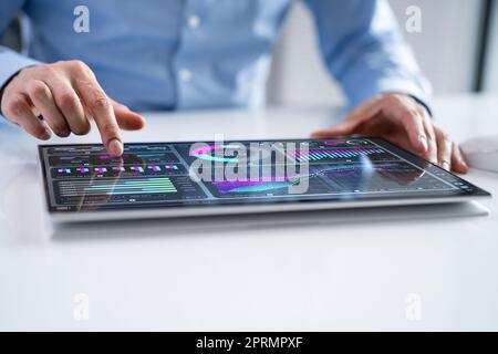 Businessman Using Analytics Data KPI Dashboard Stock Photo - Alamy