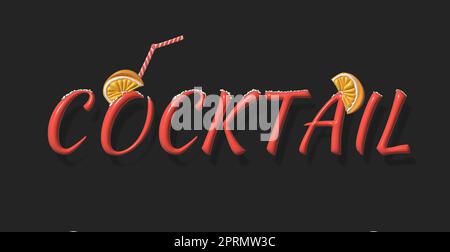 Stylized text COCKTAIL. Stylish design for a brand, label or ...