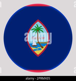3D Flag of Guam on a avatar square background Stock Photo - Alamy