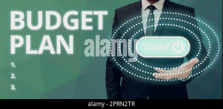 Text sign showing Budget Plan, Business idea financial schedule for a ...