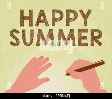 Inspiration showing sign Happy Summer. Business idea Beaches Sunshine ...
