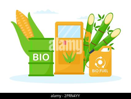 Biofuel Life Cycle of Natural Materials and Plants with Green Barrels ...