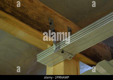 The design of the metal profile for the attaching drywall Stock Photo ...