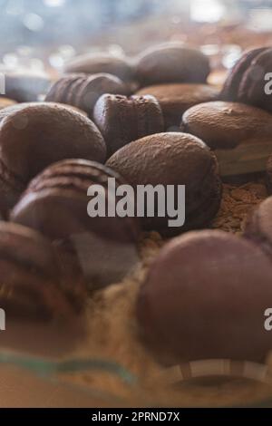 A crushed chocolate macaroon Stock Photo - Alamy
