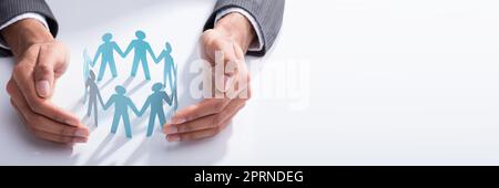 Hand Protecting Business Employees. Help And Safety Stock Photo - Alamy
