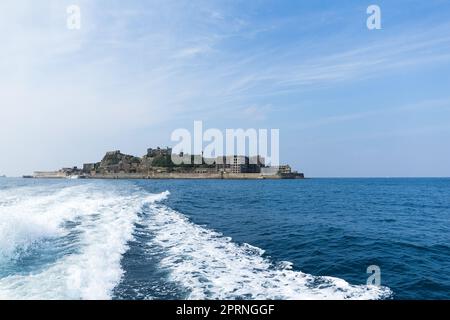 Take ship go to Battleship Island of Japan Stock Photo - Alamy