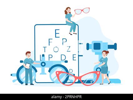 Eye Glasses Store or Optical Shop with Accessories, Optician, Checking ...