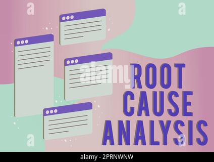 Text sign showing Root Cause Analysis, Concept meaning Method of ...