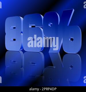 86%, 86 percent as a 3D illustration, 3D rendering Stock Photo - Alamy