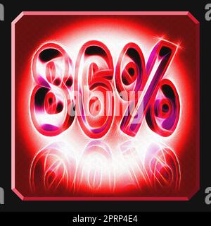 86%, 86 percent as a 3D illustration, 3D rendering Stock Photo - Alamy