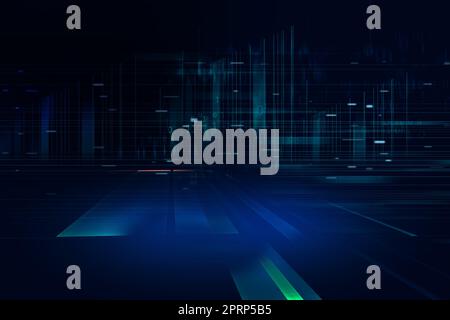 Graphical abstract digital data center with binary code, digital technologies concept. 3d ...