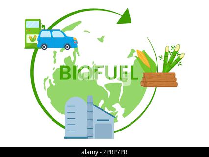 Biofuel Life Cycle of Natural Materials and Plants with Green Barrels ...