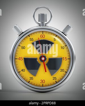 Atomic bomb, nuclear weapon with stopwatch, 3D rendering isolated on ...