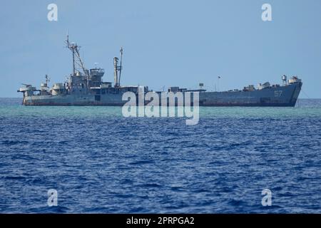 Philippine navy ship BRP Sierra Madre is seen at the Second Thomas ...