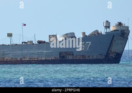 Philippine navy ship BRP Sierra Madre is seen at the Second Thomas ...