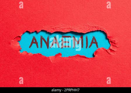 Text caption presenting Anaemia, Concept meaning the practice of ...