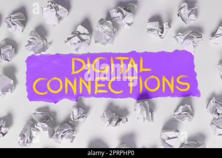 Word writing text Digital Connections. Business photo showcasing the ...