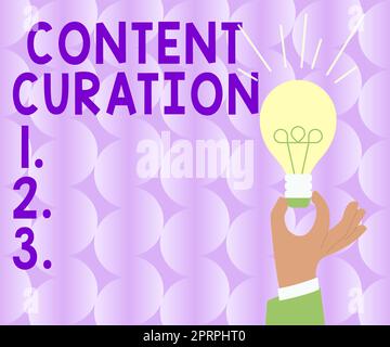 Inspiration showing sign Content Curation, Word Written on establish a ...