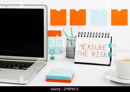 Text caption presenting Measure The Riskdetermine degree of danger ...
