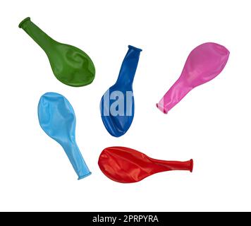 Single deflated green balloon isolated on white background Stock Photo ...